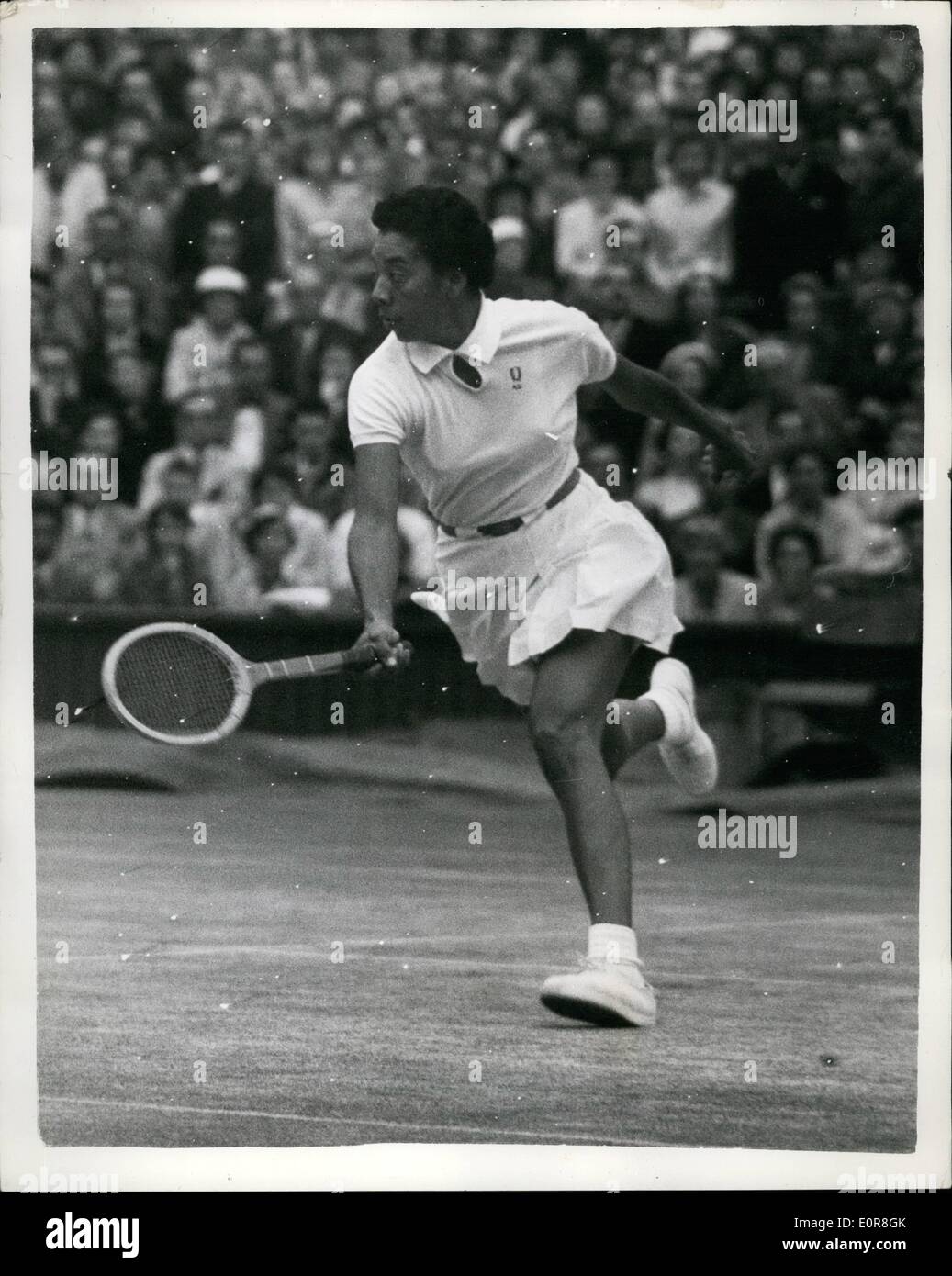 Jul. 07, 1958 - Women's Single Semi-Finals At Wimbledon. Althea Gibson ...