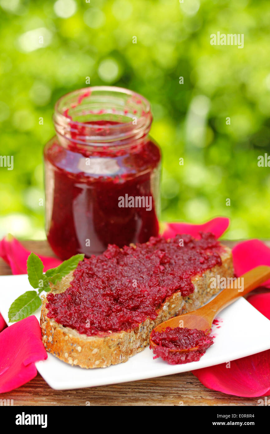 Roses jam. Recipe available Stock Photo - Alamy