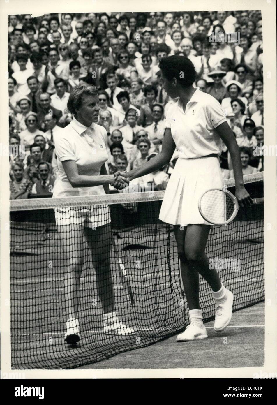 Jul. 07, 1958 - Women's Singles Semi-Finals At Wimbledon Althea Gibson ...
