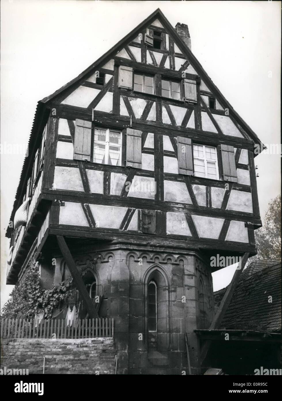 Oct. 10, 1958 - Half house - half church: Is this curios building in ...