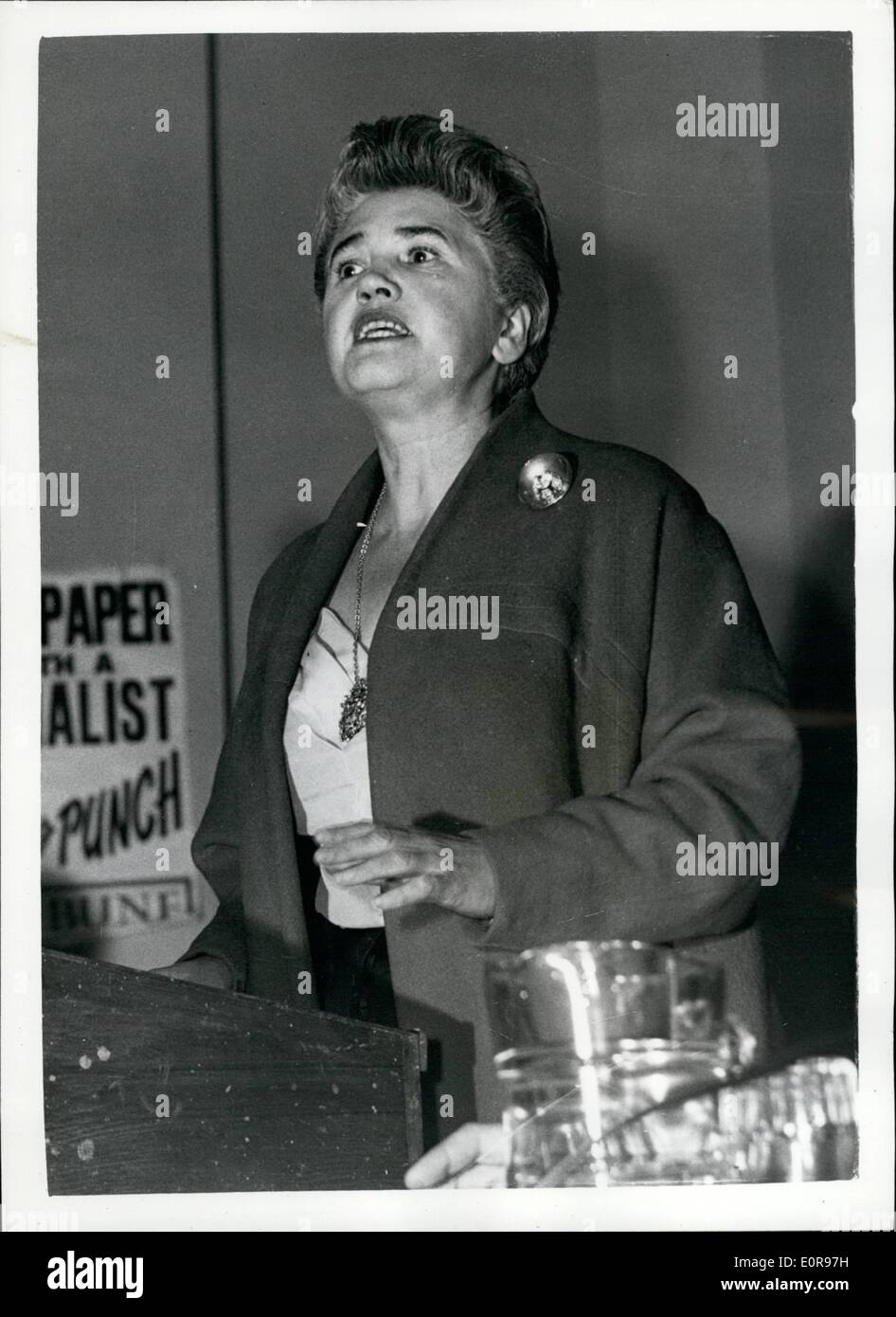 Oct. 10, 1958 - Jennie Lee speaks at Scarborough: Photo Shows Miss ...