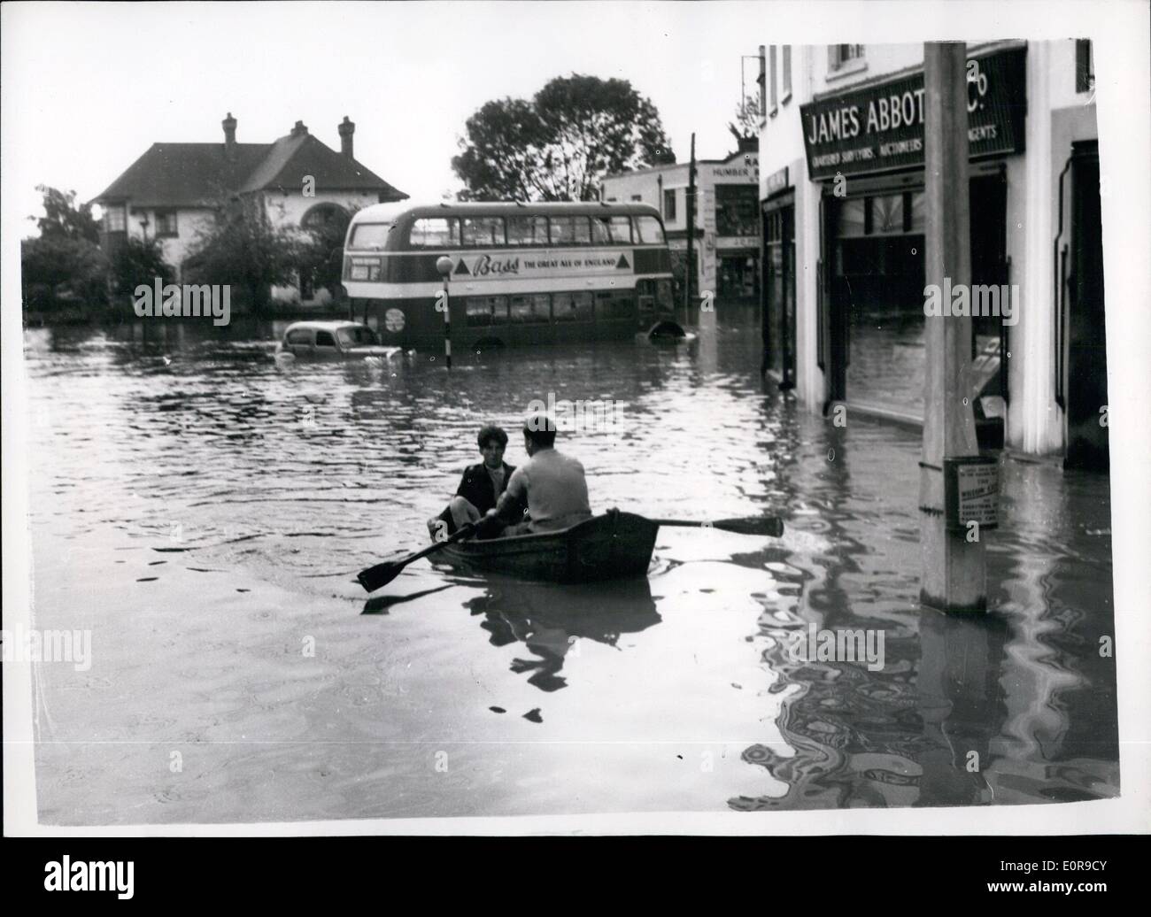 Sep. 09, 1958 - Flood scenes after last night's storm : Much damage was ...