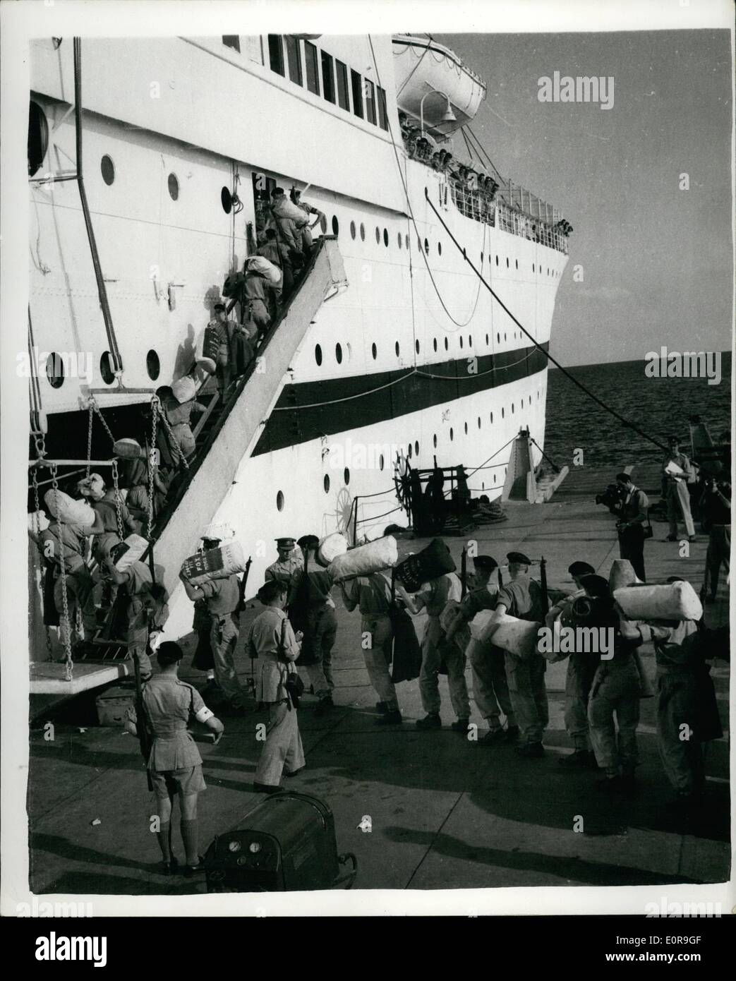 Oct. 10, 1958 - The Middlesex regiment leaves for Home. Boarding ...