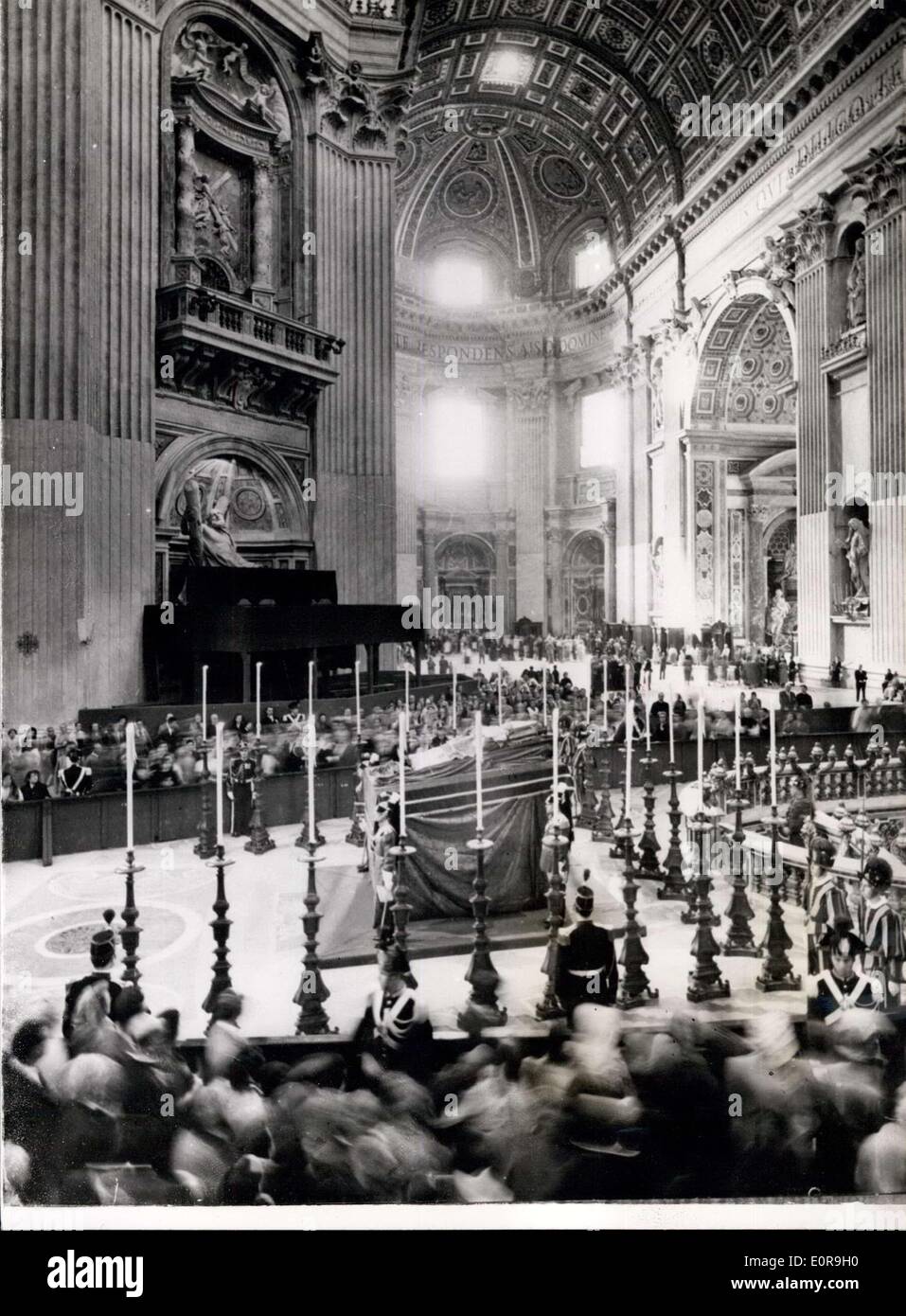 Oct. 12, 1958 - Pope Lies In State At St. Peter's Basilica: Photo shows ...