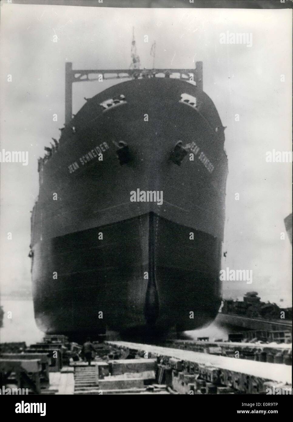 Oct. 26, 1958 - Biggest French Cargo Ship ''John Schneider'' Dunkerque ...