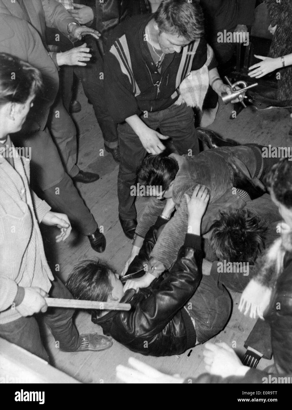 Fight breaks out at Bill Haley and the Comets concert Stock Photo - Alamy