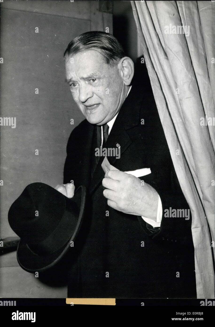 Nov. 30, 1958 - French Election. Picture Shows: President Coty walks ...