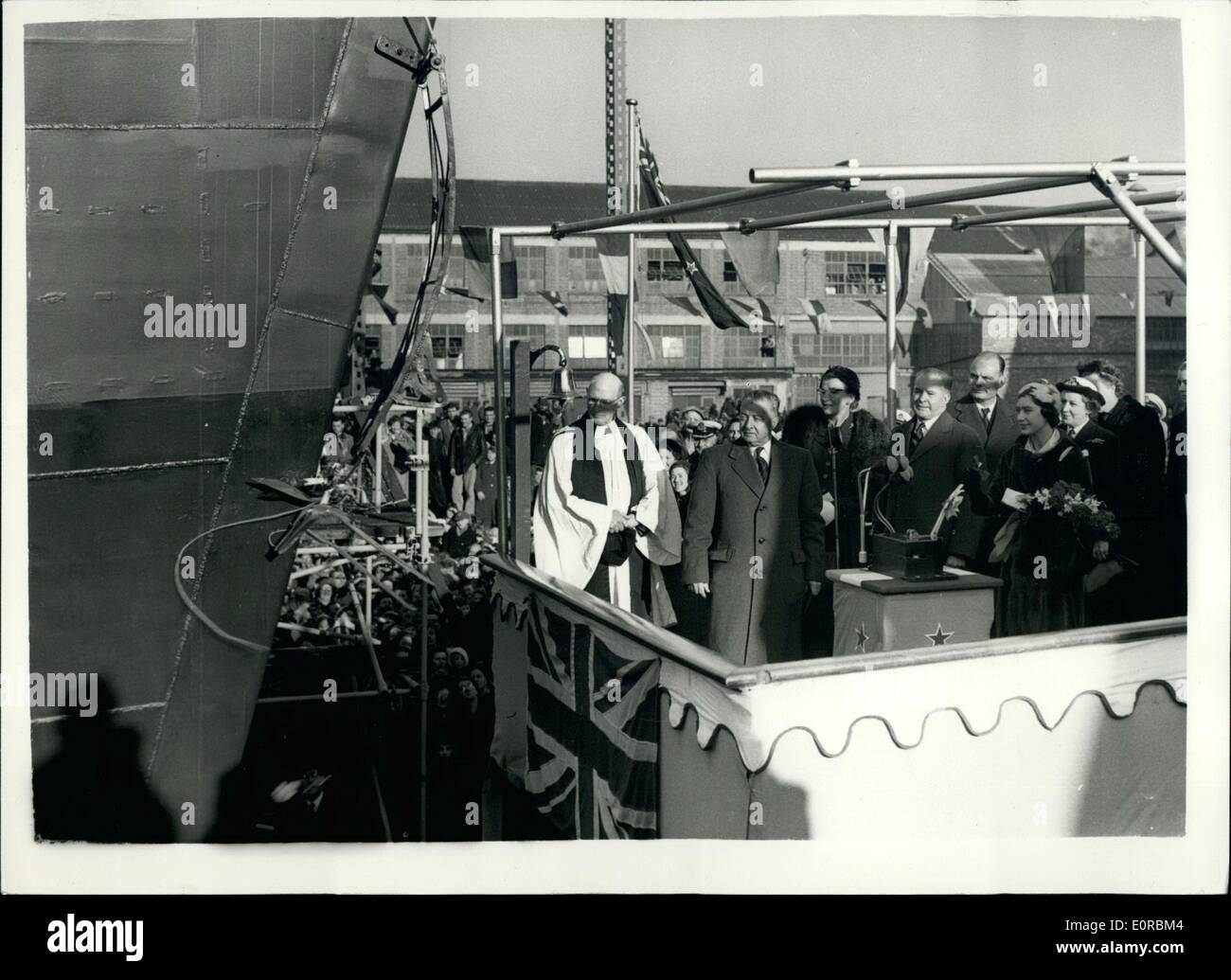 Dec. 12, 1958 - Princess Margaret Launches Frigate: H.M.N.Z.S Otago ...