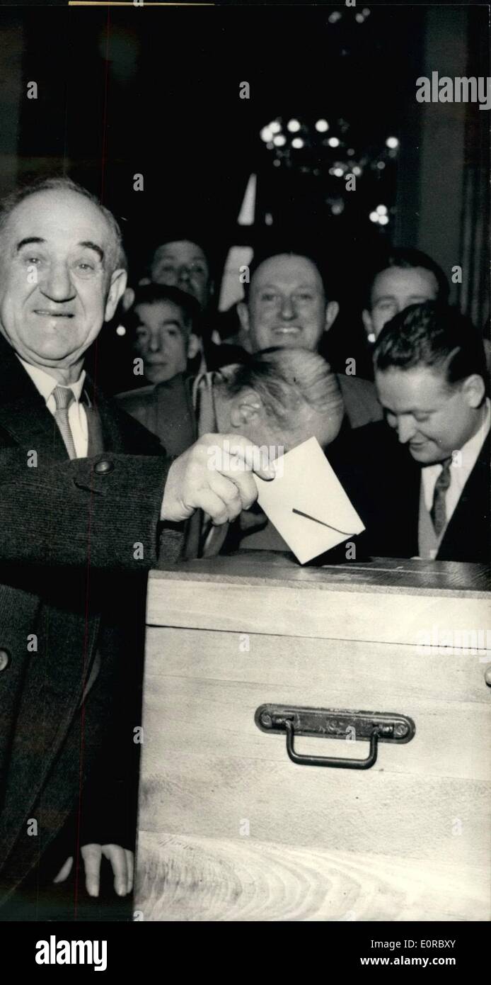 Dec. 12, 1958 - Election of the new french president. phto shows the ...