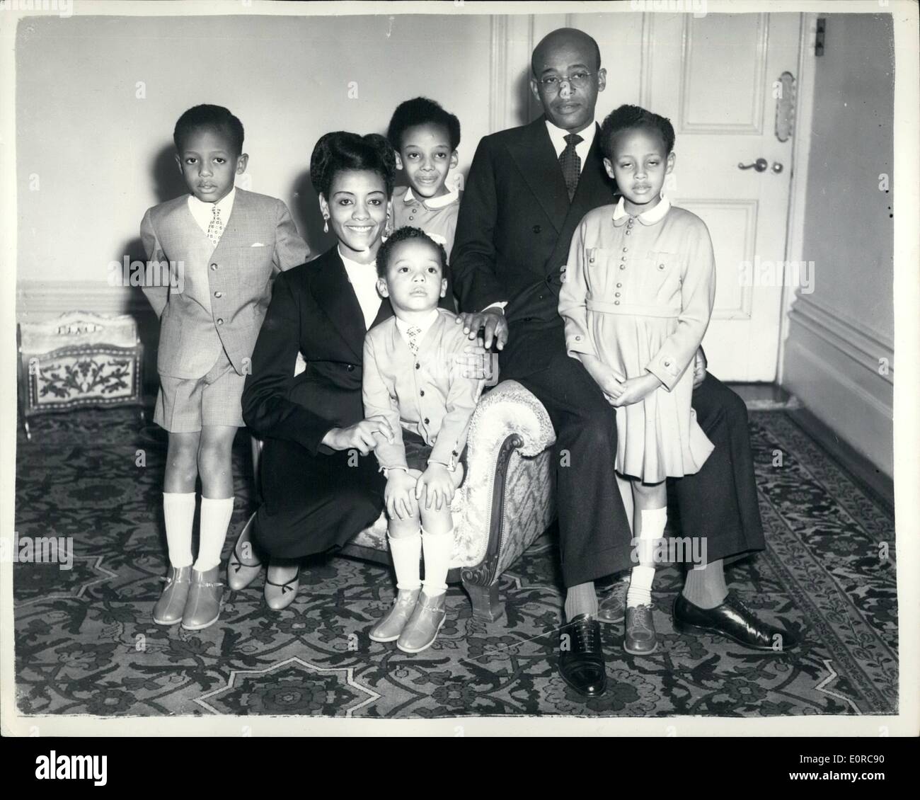 Dec. 12, 1958 - Ethiopian Ambassador to London and Family at Home. Ato ...