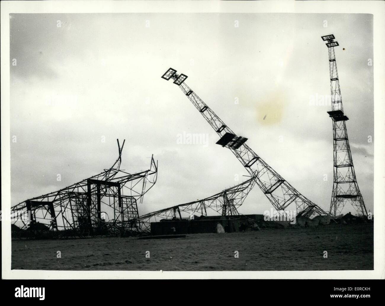 Jan. 01, 1959 - RADAR TOWERS BLOWN UP AT UNUSED R.A.F. STATION: Three ...