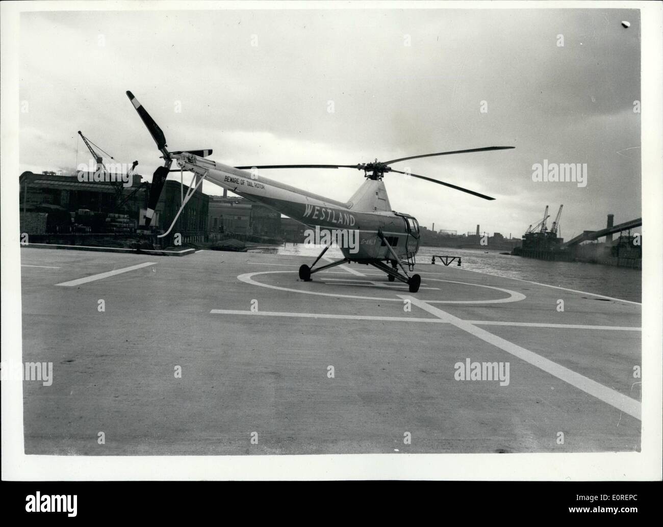 Apr. 04, 1959 - Battersea helicopter terminal nears completion.: Work ...