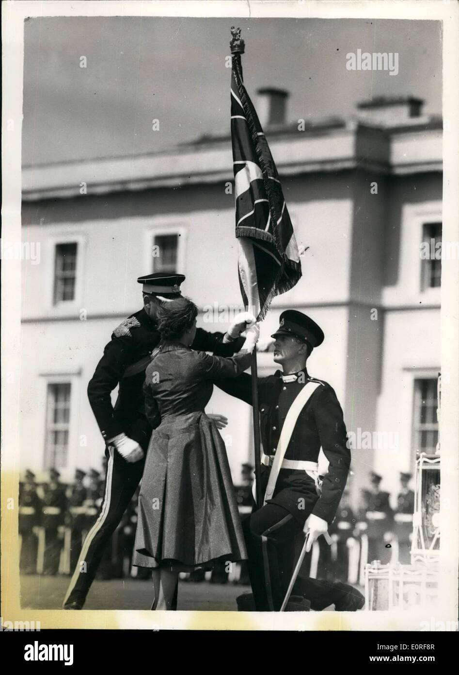 Jun. 06, 1959 - The Queen Presents new colours to the Royal military ...