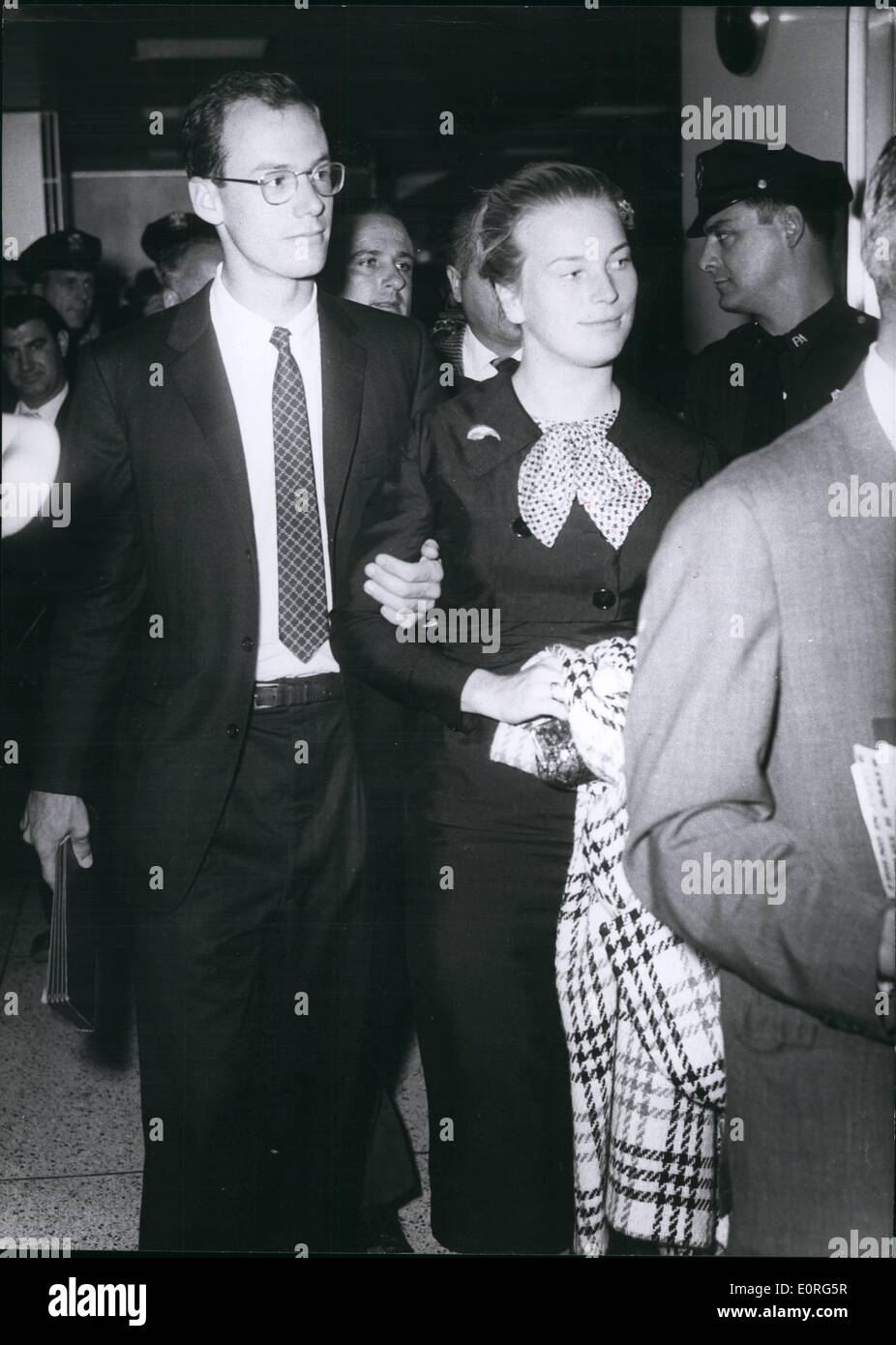 Aug. 08, 1959 - The young Rockefeller couple in New York; After their ...
