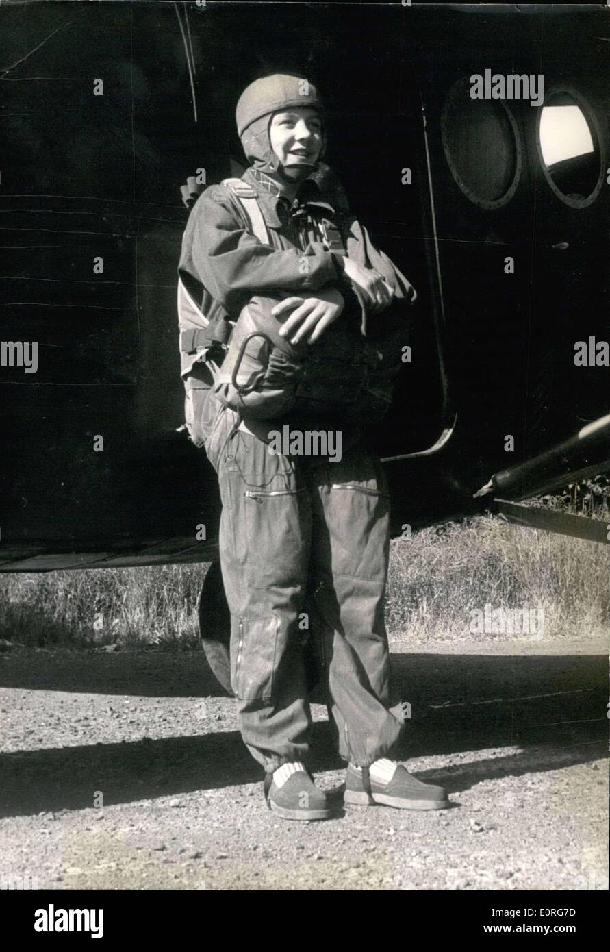 Jun. 14, 1959 - World's Youngest Parachutist: Jean-Pierre Mosnier Stock ...