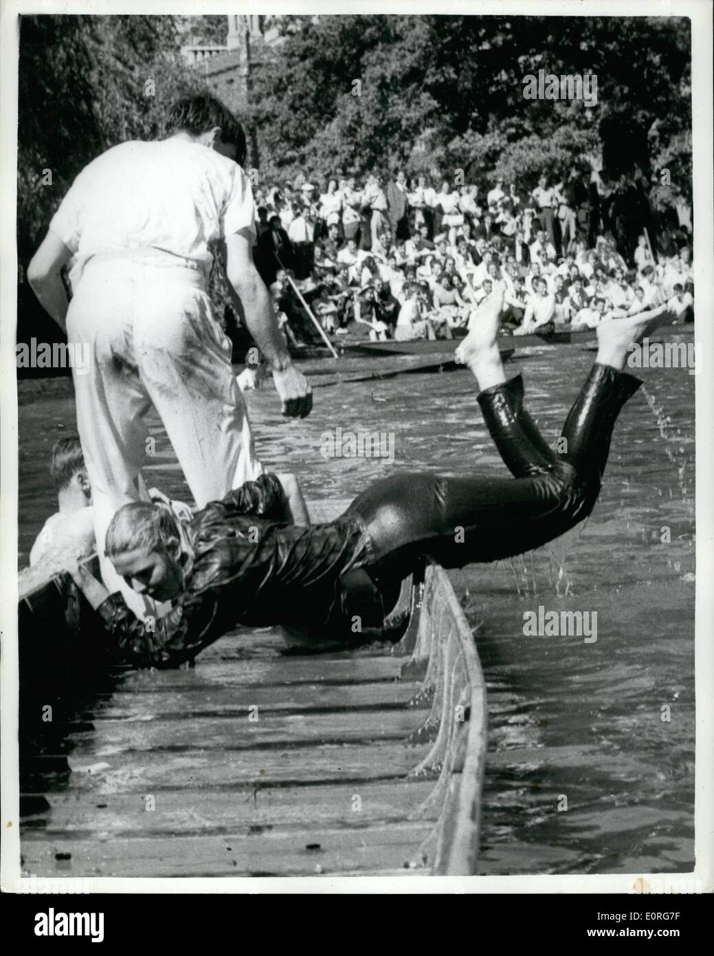 Jun. 15, 1959 - 15-6-59 Making a Splash. Photo Shows: One very wet girl ...