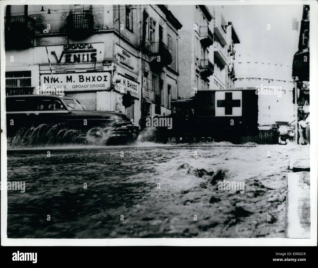 Jul. 07, 1959 - Flood waters sweep through the city of Athens ...