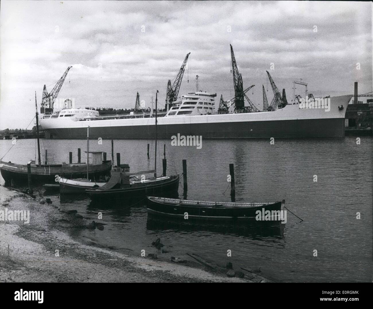 Jul. 07, 1959 - ''Olympic Challenger'' is waiting for her maiden voyage ...