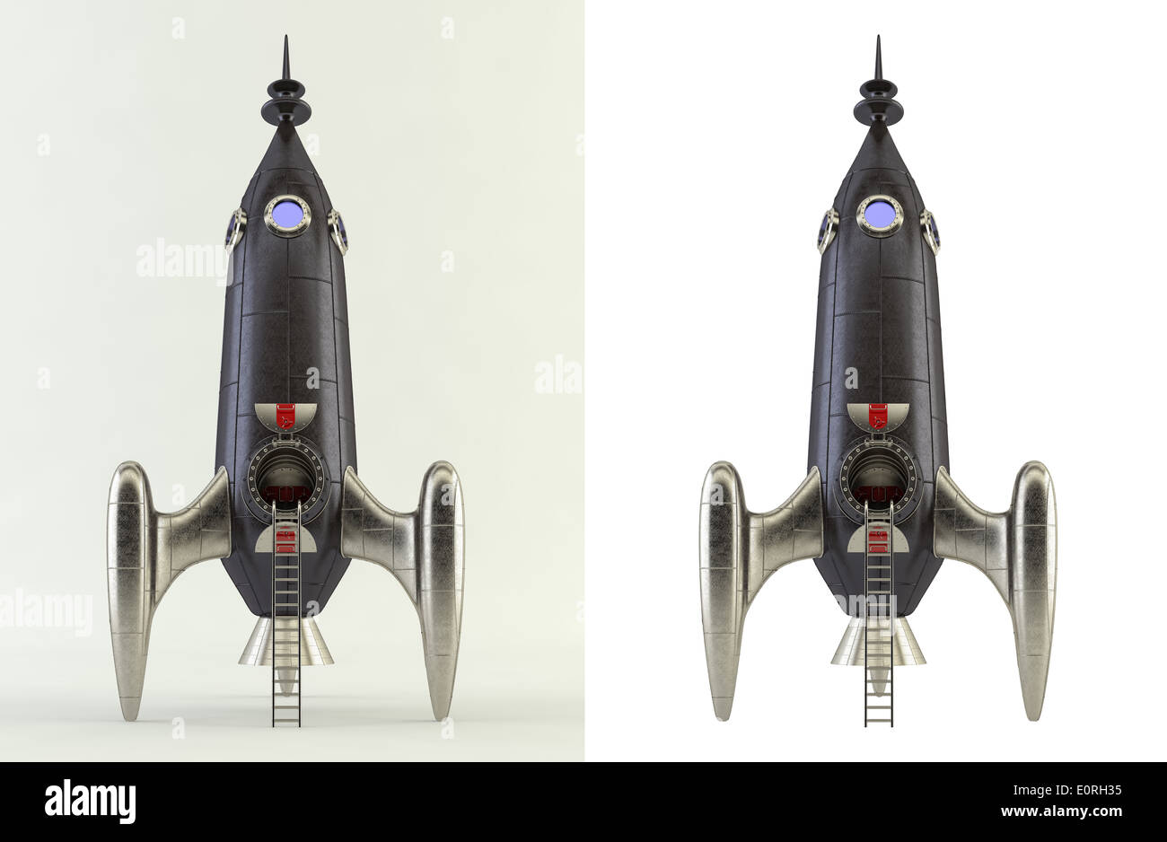 3D rendering of a comic style rocket Stock Photo - Alamy