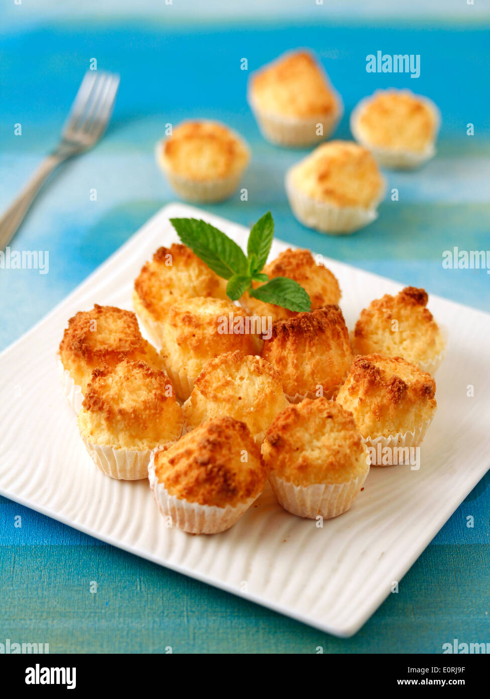 Coconut bites. Recipe available Stock Photo - Alamy