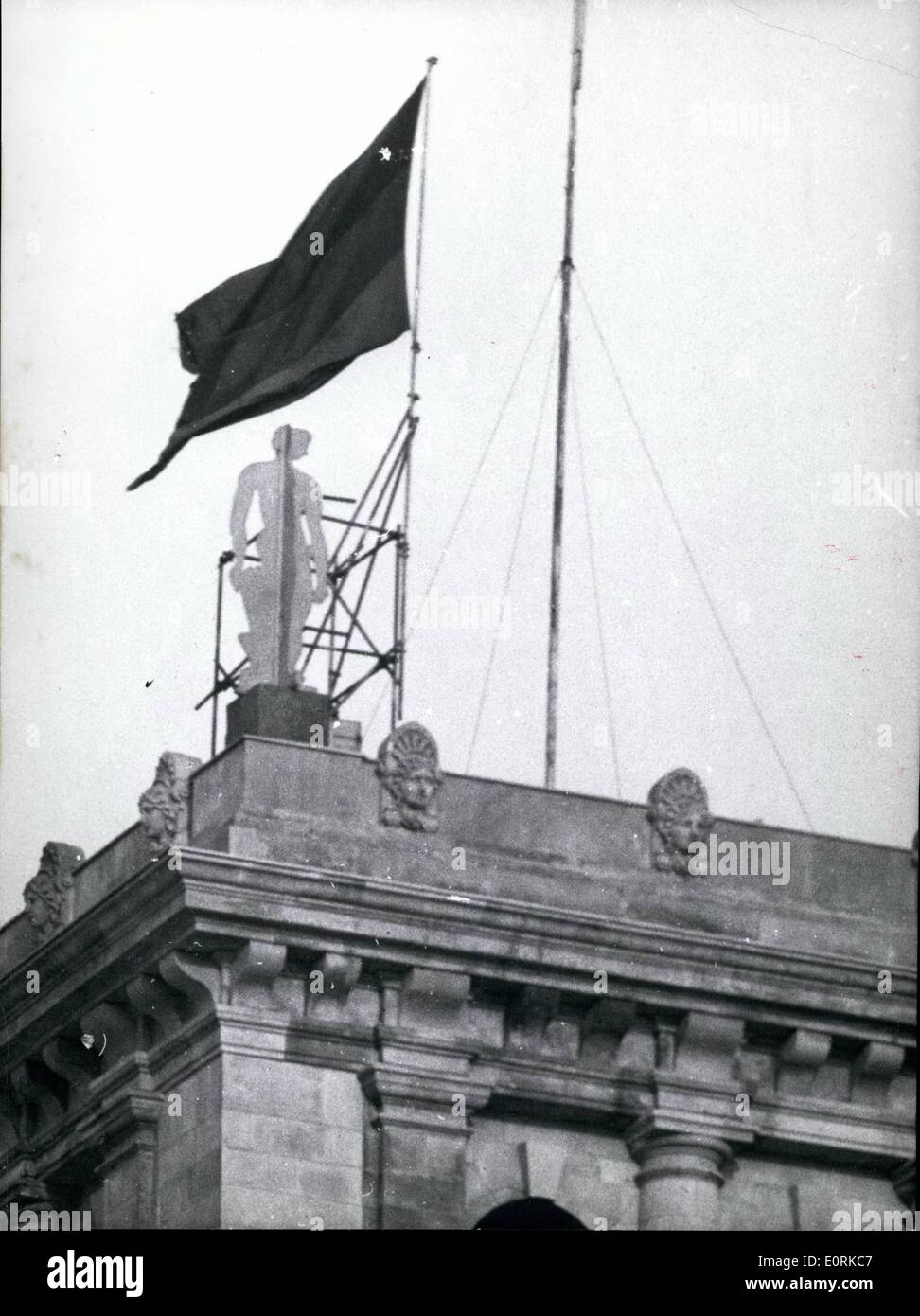 Dec. 12, 1959 - A paper figure on the reichstag building.: has now been ...
