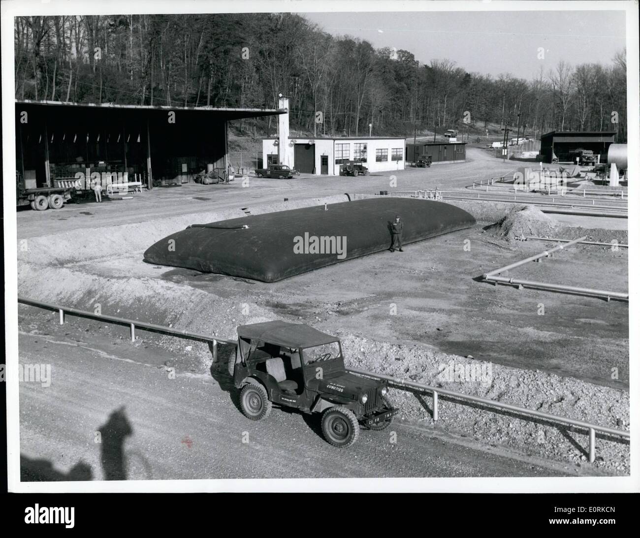Dec. 12, 1959 - The 50,000 gallon collapsible tank for storage of ...