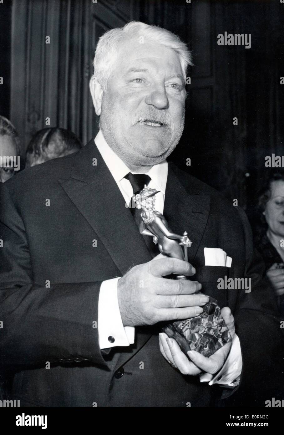 Actor Jean Gabin with his David di Donatelli award Stock Photo - Alamy