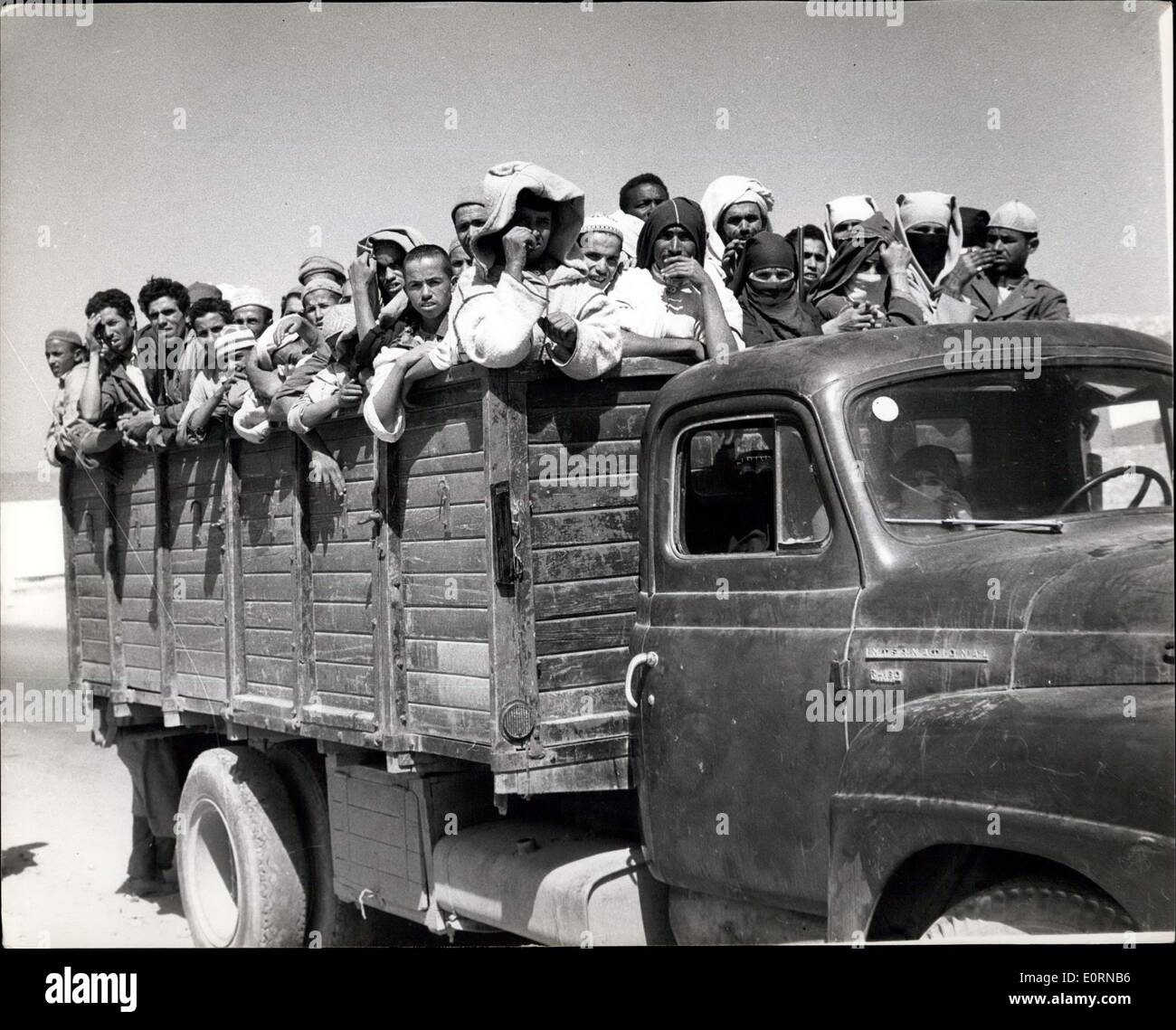 Mar. 04, 1960 - After the earthquake at Agadir. Lorry load of Homeless ...