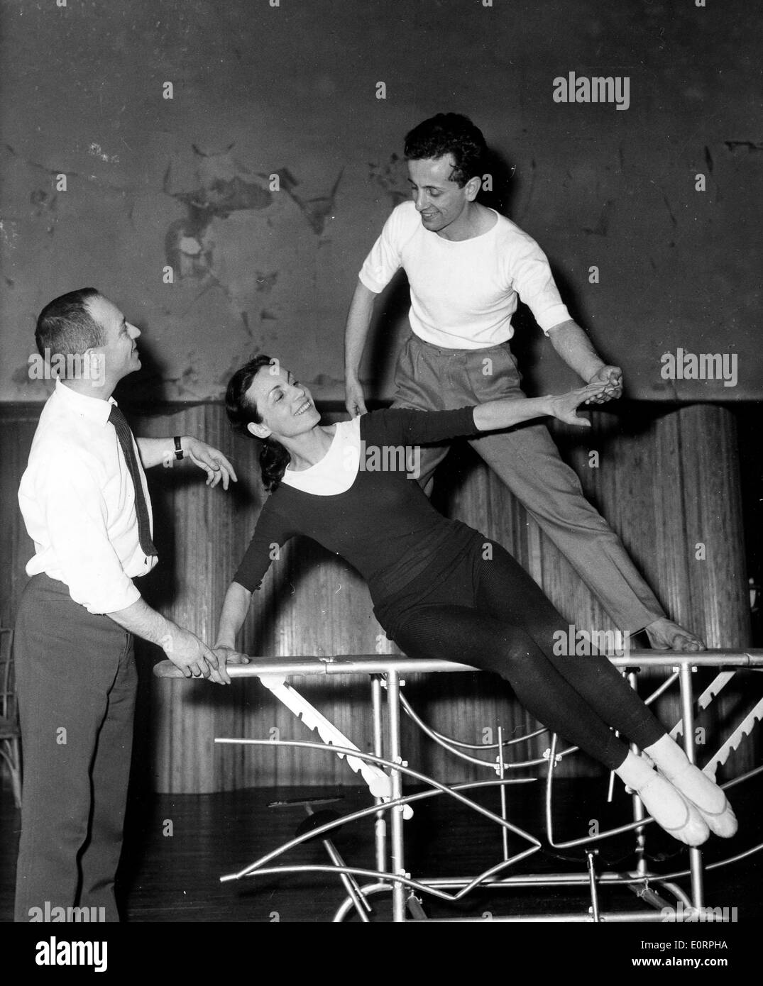 Choreographer Deryck Mendel instructing to actors for a production ...