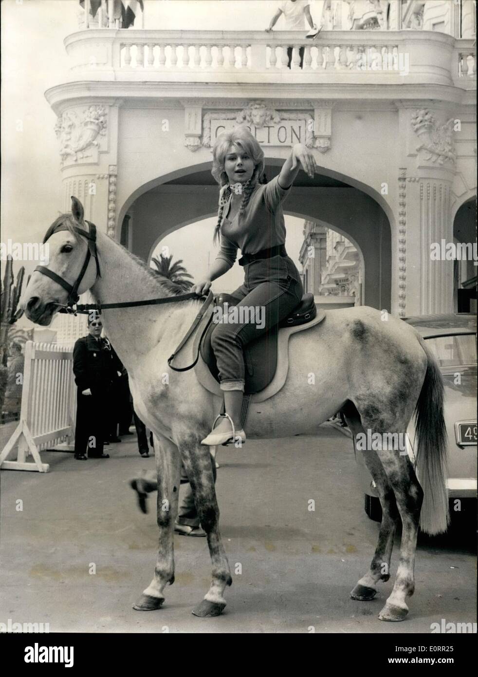 May 05, 1960 - Cannes Festival - Starlet on Horseback. OPS: French ...
