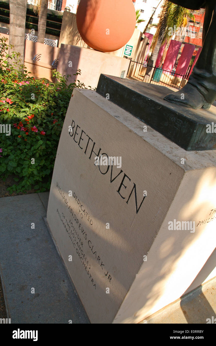 Beethoven monument in Pershing Square in downtown Los Angeles Stock ...