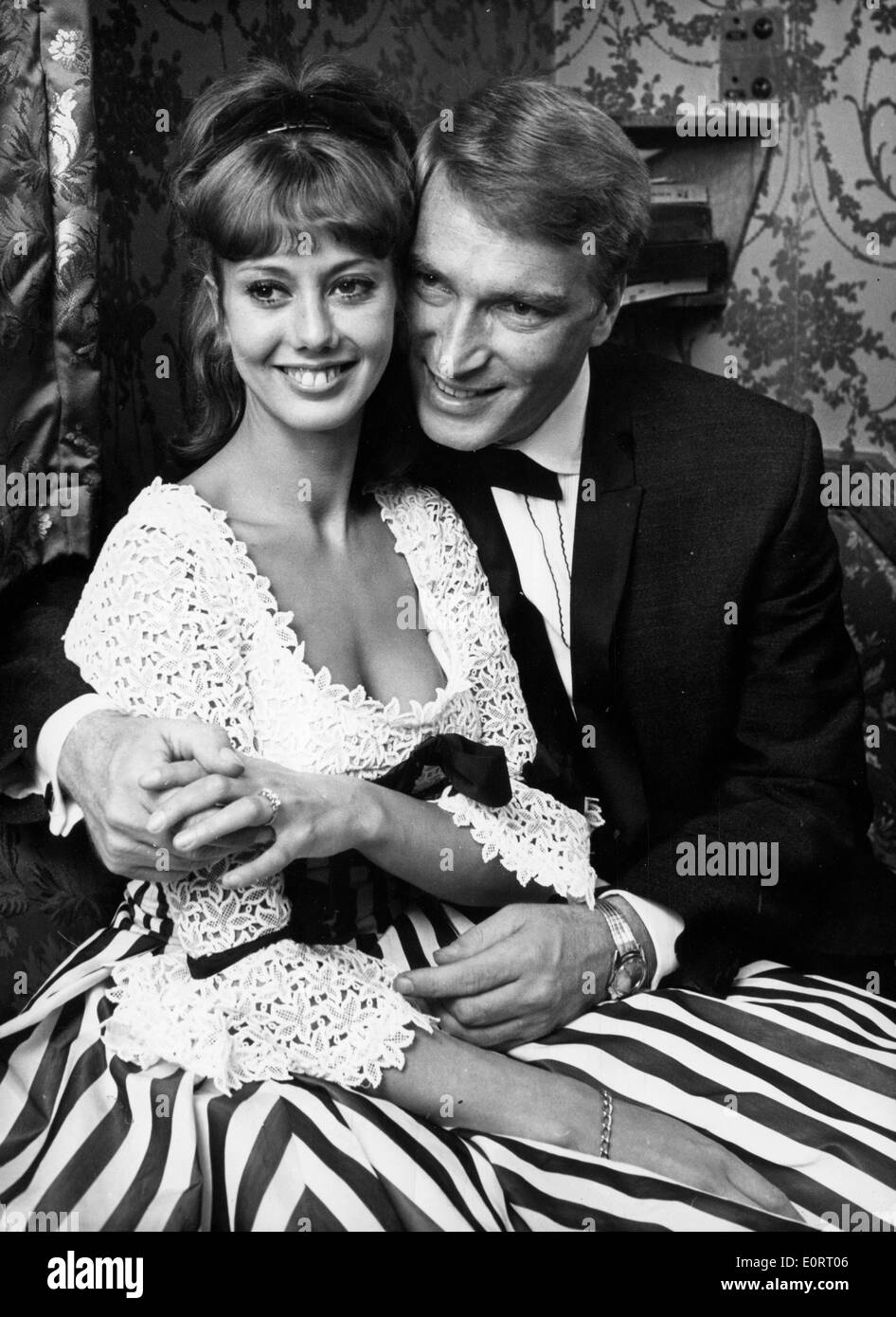 Smiling man woman engaged Black and White Stock Photos & Images - Alamy