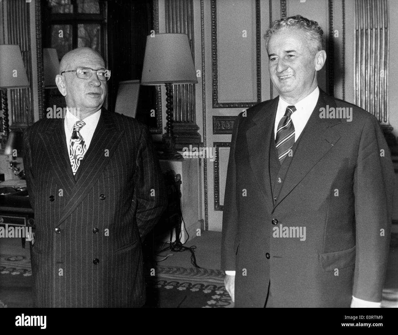 Prime Minister Edgar Faure attends a meeting Stock Photo - Alamy