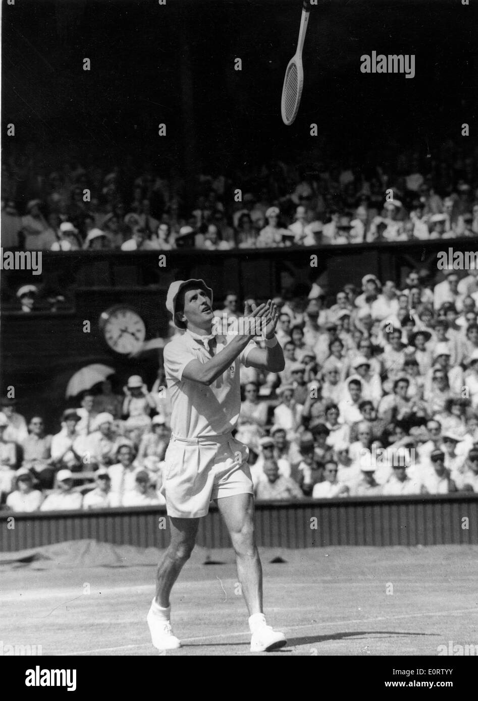 Tennis pro Neale Fraser during a match Stock Photo - Alamy