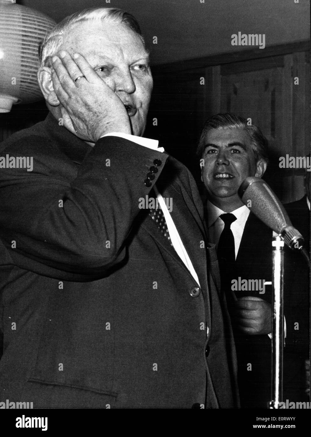 Ludwig Erhard during a speech Stock Photo - Alamy