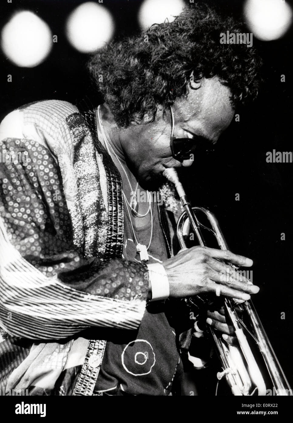 Jazz musician Miles Davis performing at a concert Stock Photo - Alamy