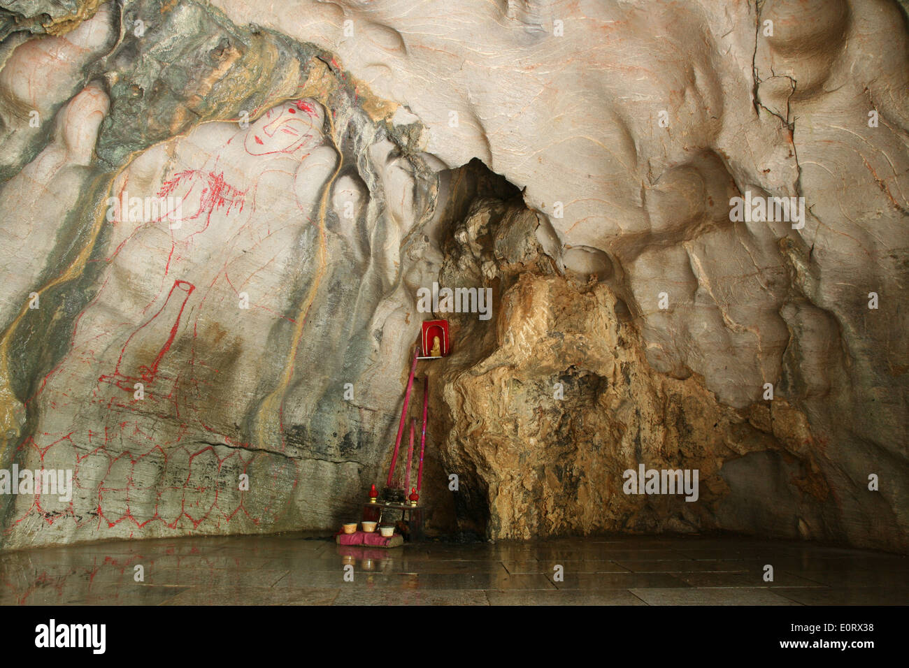 Buddhist shrine in a cavern in 'Seven Star Park' (Qixing Gongyuan), on ...