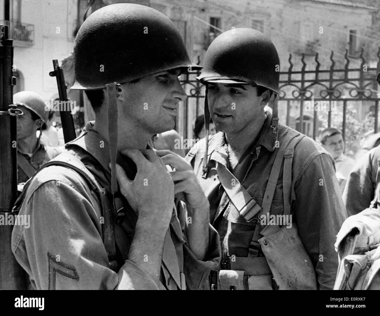 Actor VINCENT EDWARDS, right, in soldiers costume for a production ...
