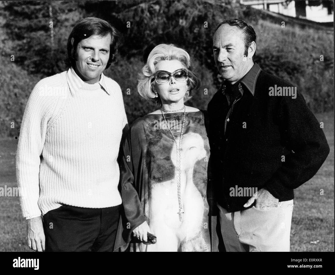 Actress Zsa Zsa Gabor with George Sanders and friend Stock Photo - Alamy