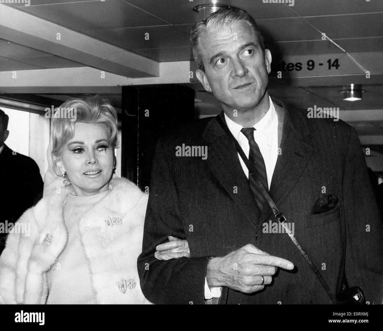 Actress Zsa Zsa Gabor travels with husband Joshua Cosden Stock Photo ...