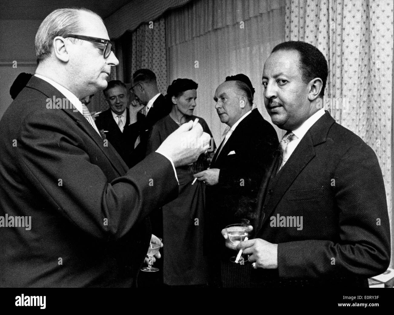 Amha Selassie I chats with Heinrich von Brentano Stock Photo - Alamy