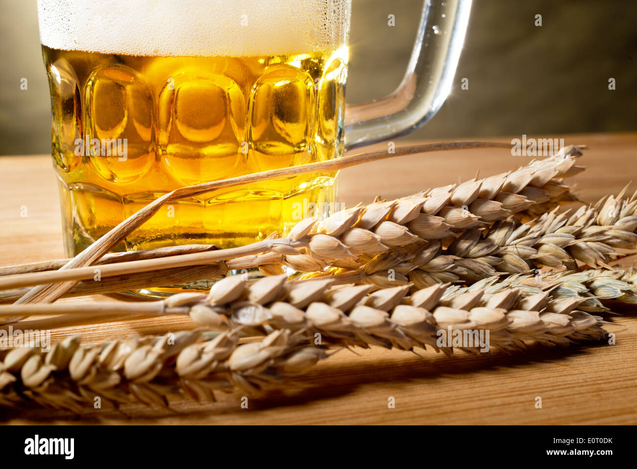 still life with beer glass and wheat Stock Photo - Alamy