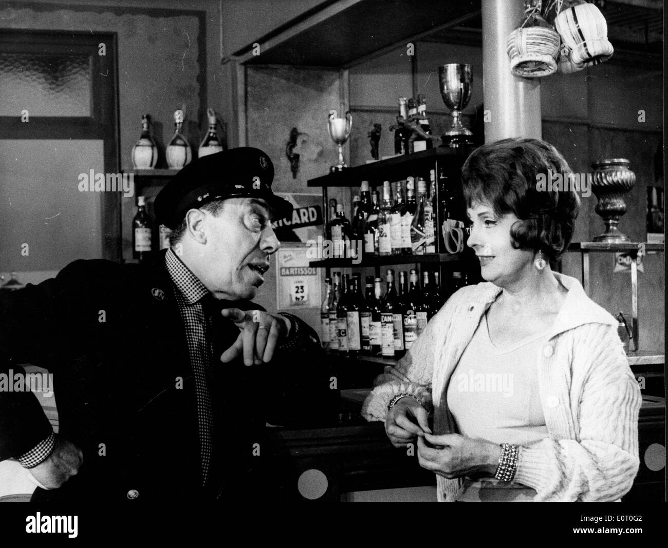 Actor Fernandel and co-star in film scene Stock Photo - Alamy