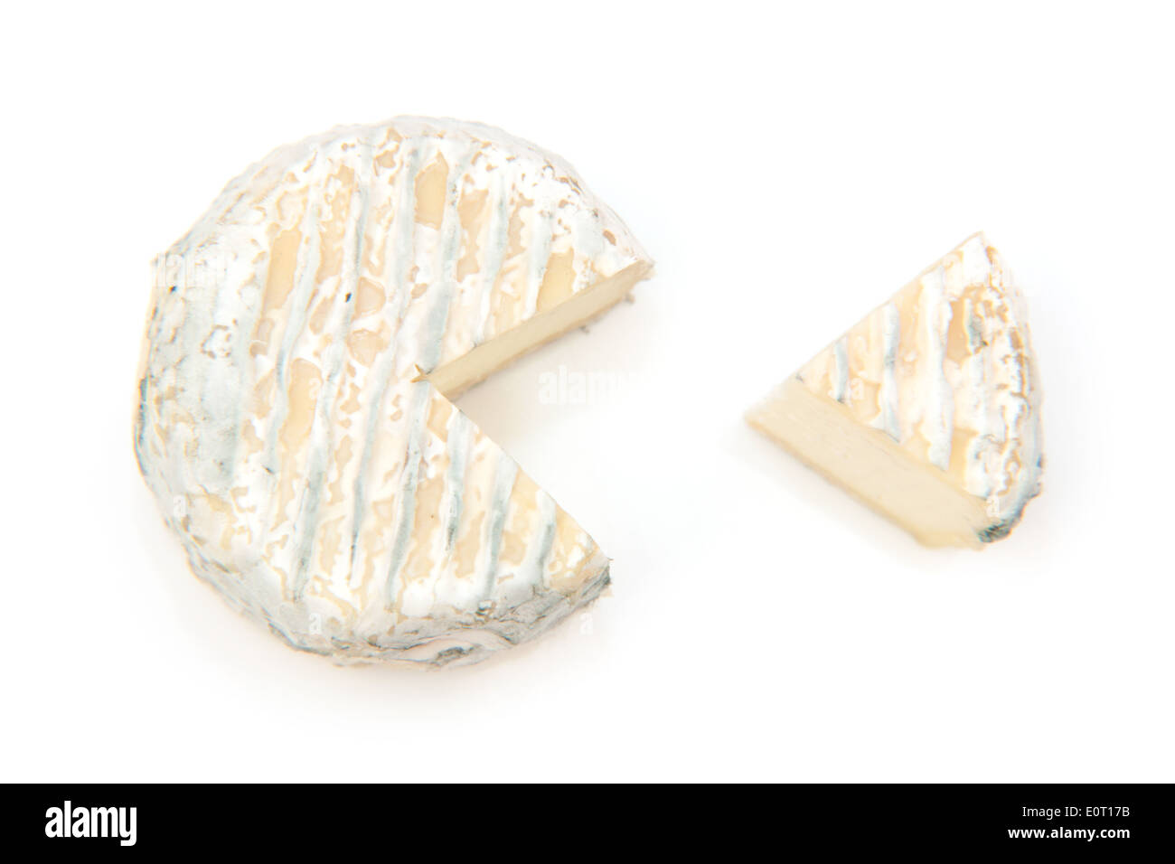 French goats cheese "crottin de chavignol" isolated on a white studio ...