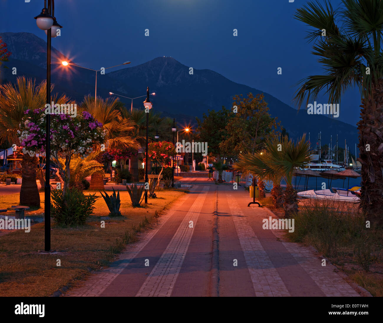 Colorful promenade at nighttime Stock Photo - Alamy