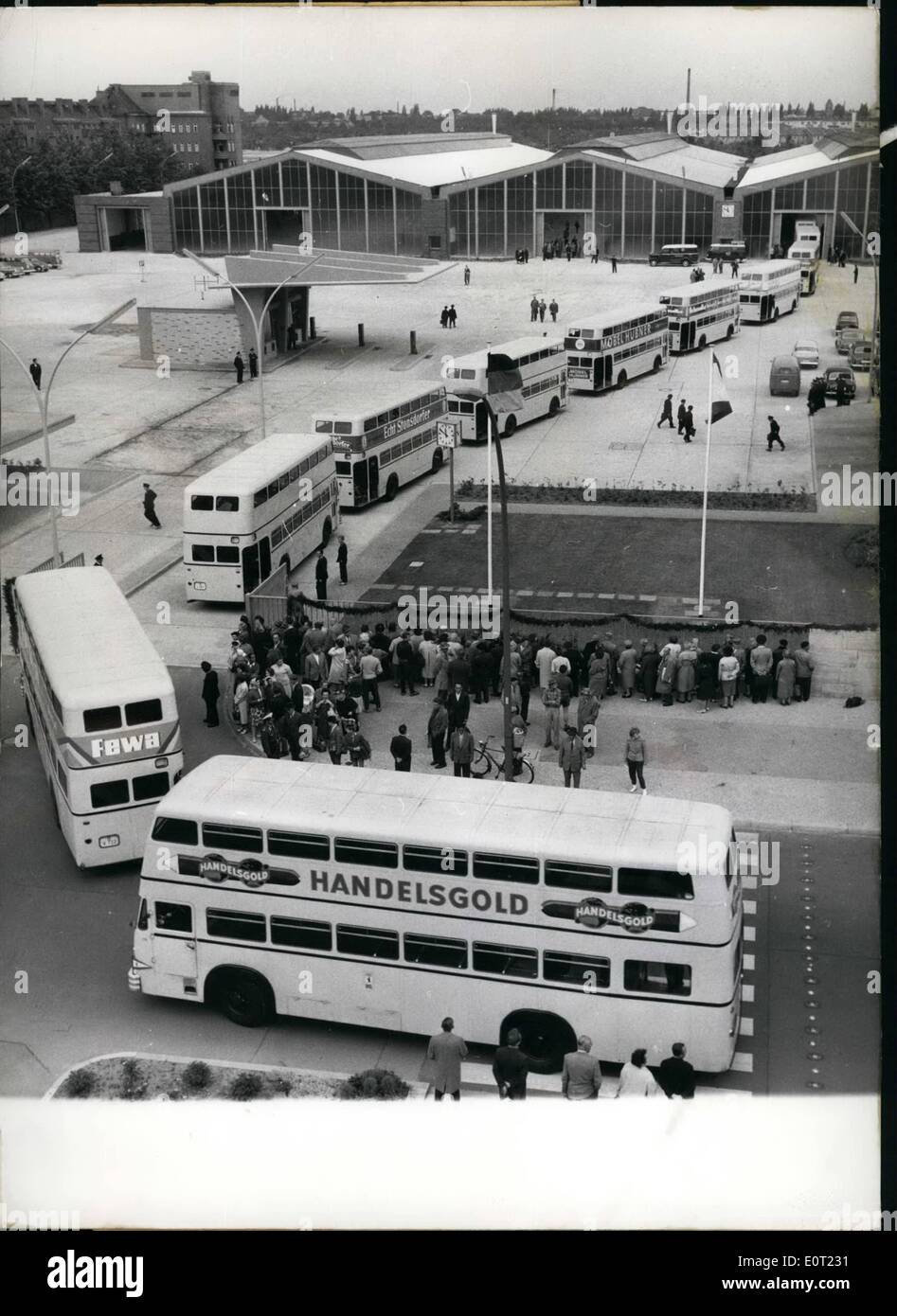 Trolley buses moving into their new station hi-res stock photography ...