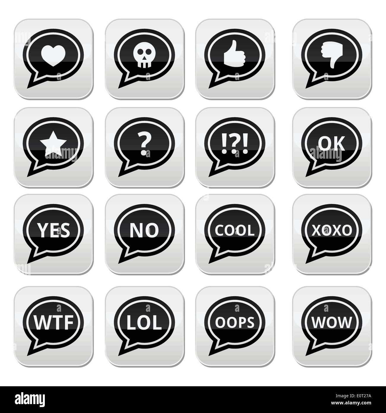 Speech bubble emotion buttons hi-res stock photography and images - Alamy