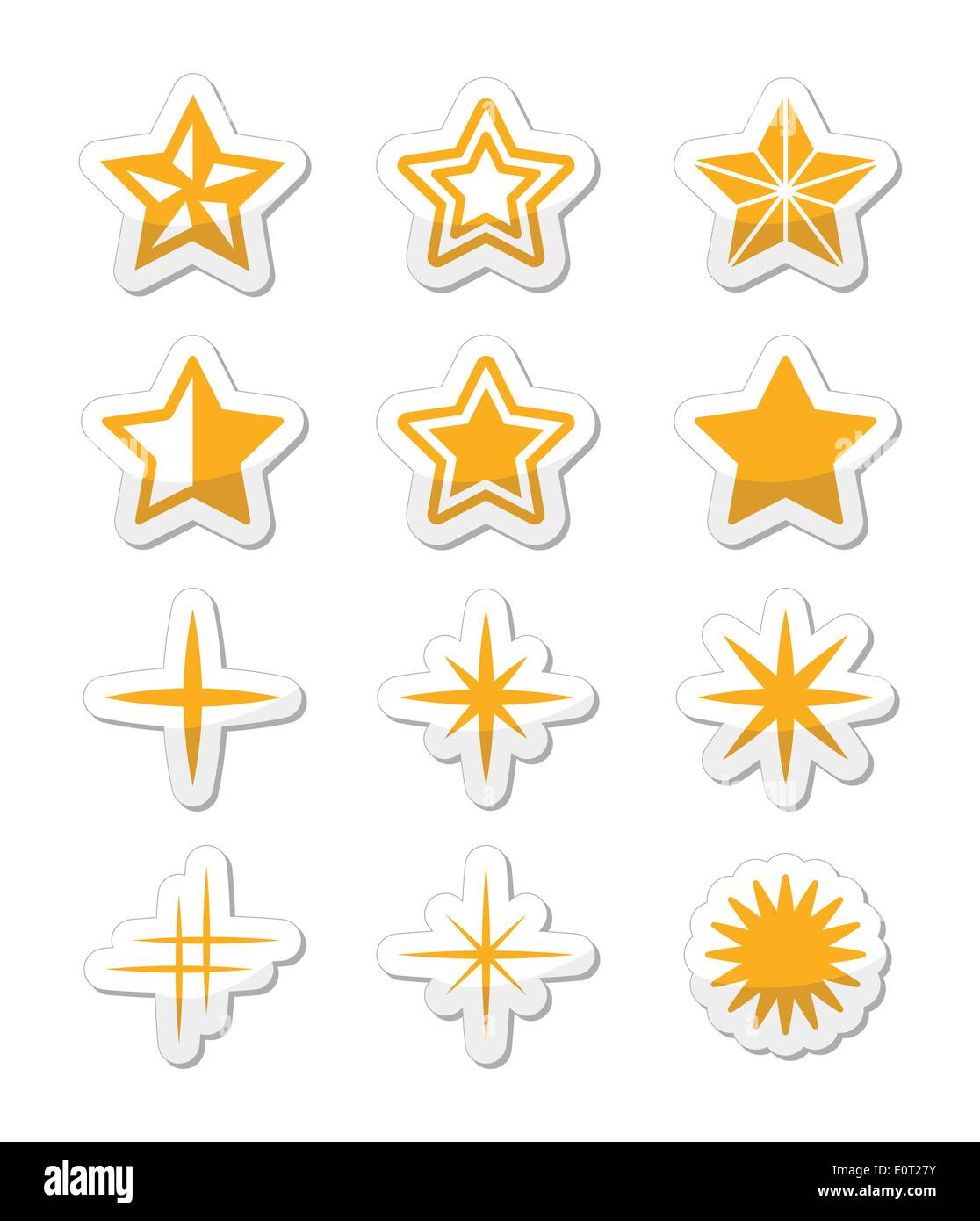 Gold stars vector icons set Stock Vector Image & Art - Alamy