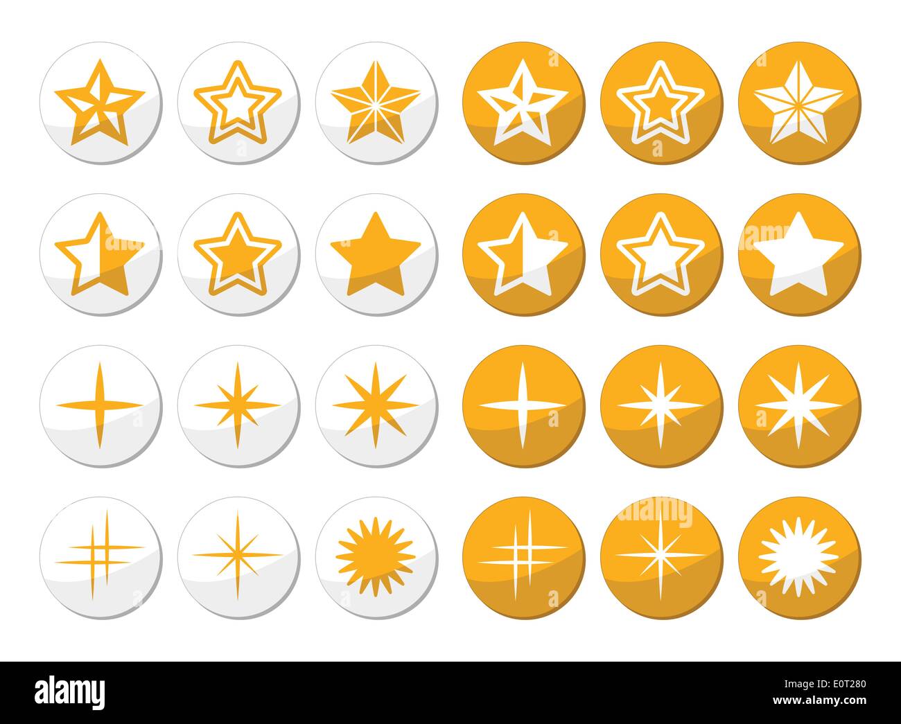 Gold stars vector round icons set Stock Vector Image & Art - Alamy
