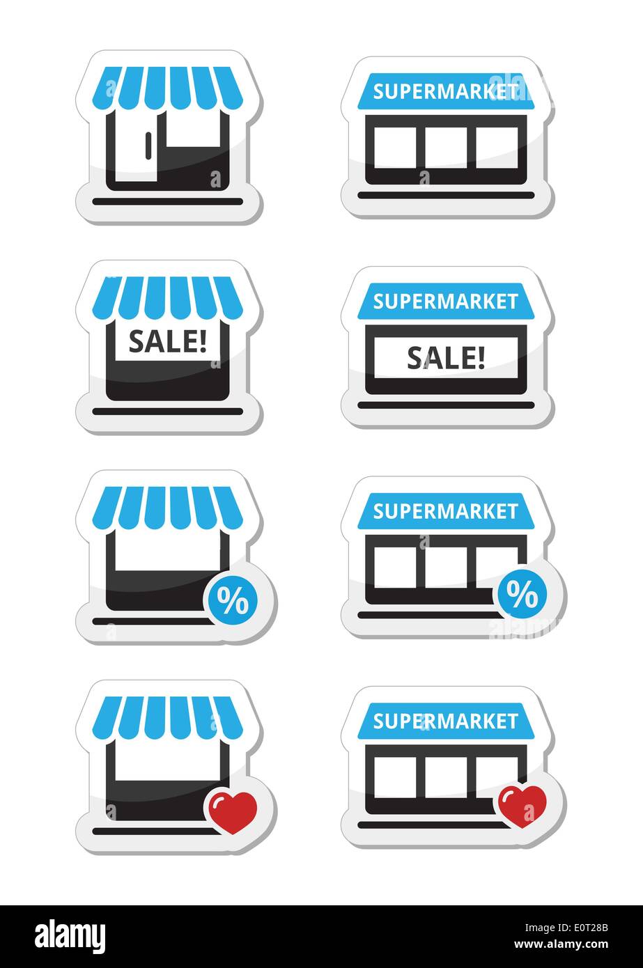 Supermarket vector icons set hi-res stock photography and images - Alamy